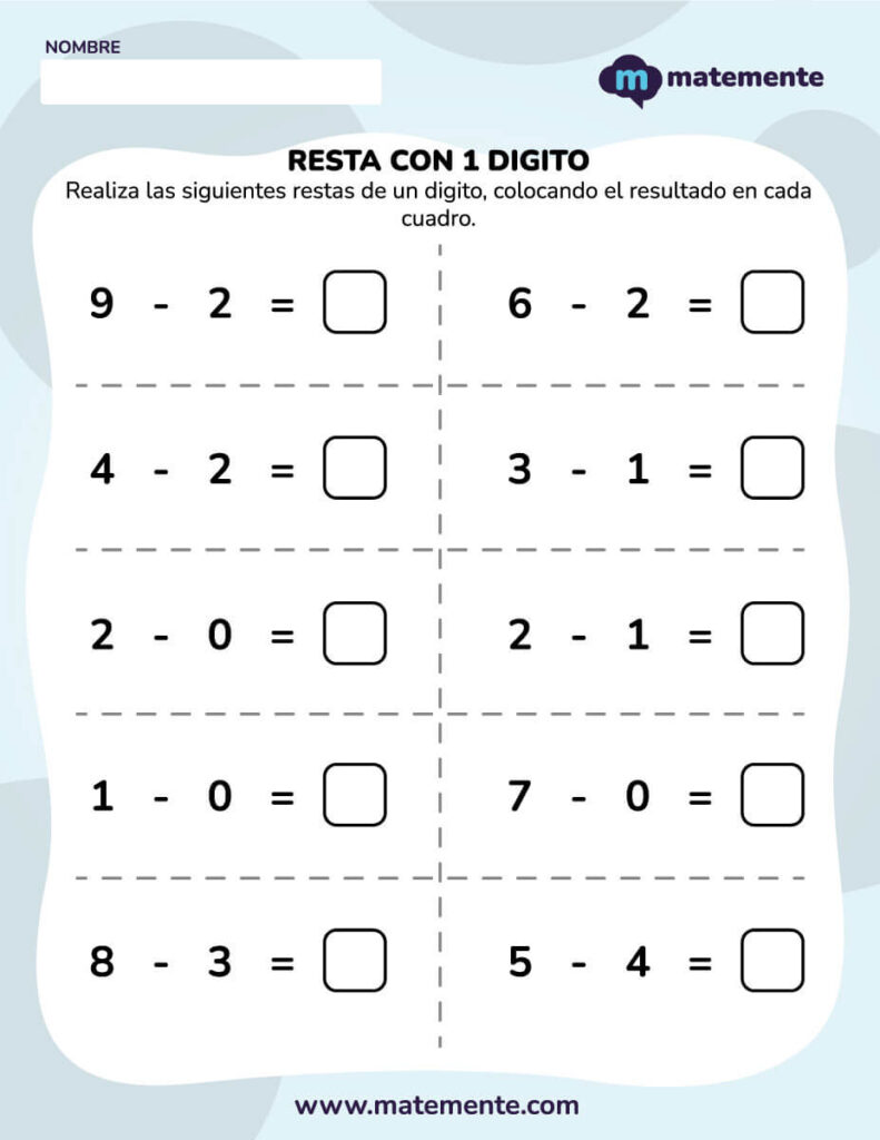 +18 Actividades de restas para primer grado ¡PDF!