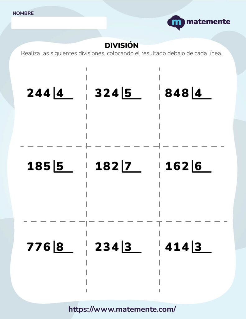 +90 Ejercicios de divisiones para cuarto grado ¡Imprimir!