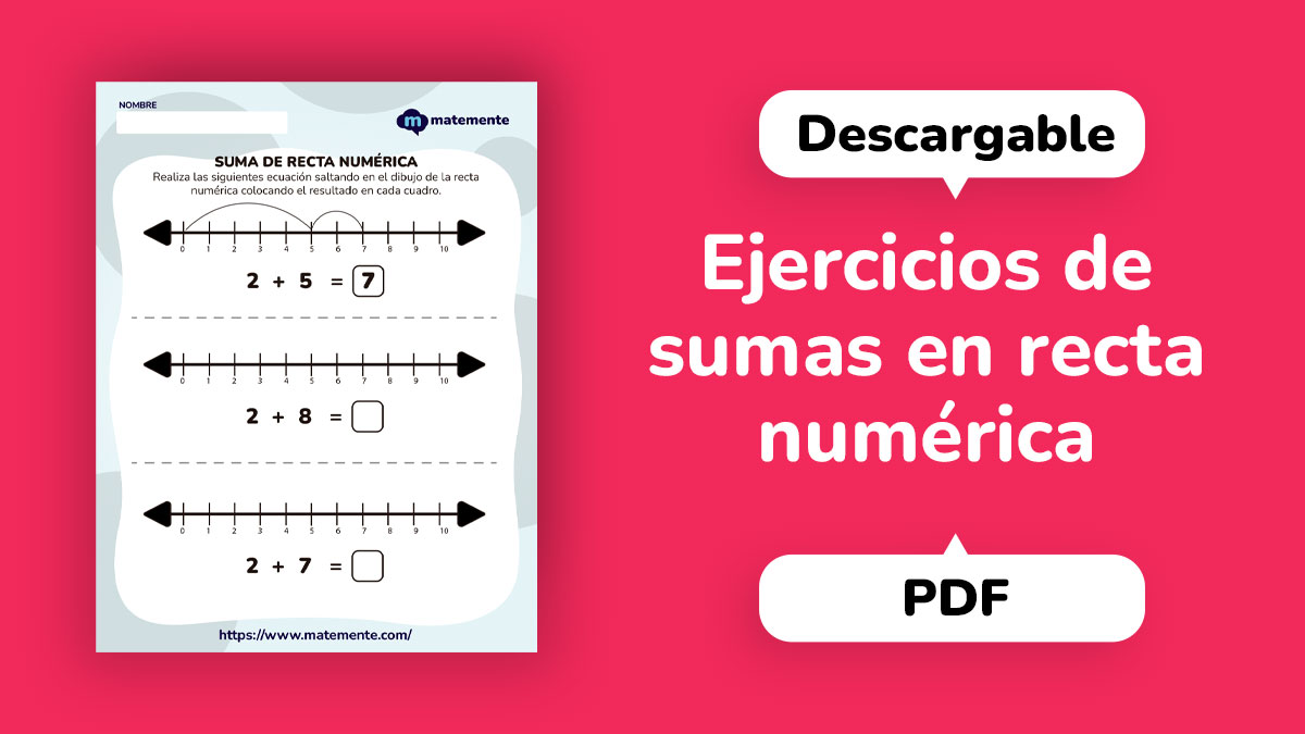 +9 Ejercicios de sumas en recta numérica !PDF Descargable!
