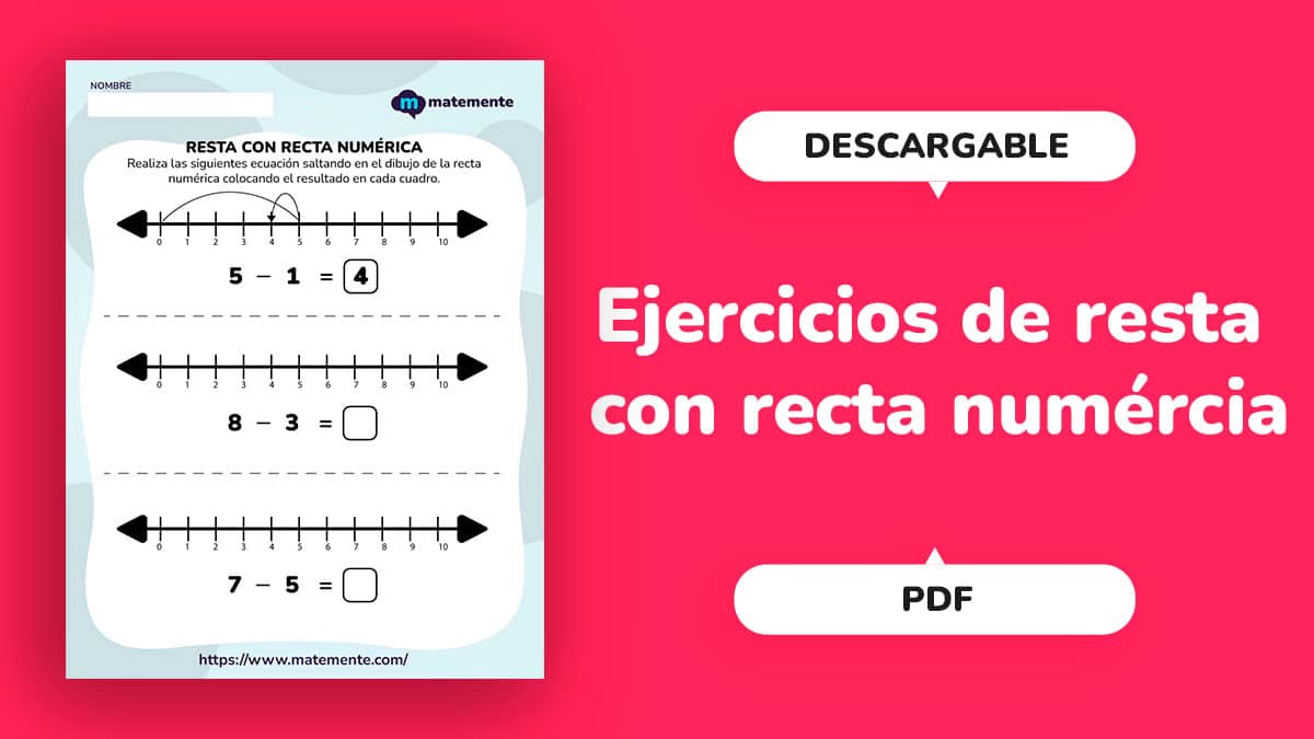 9 Ejercicios de Resta con recta numérica ¡Descárgalos ahora!