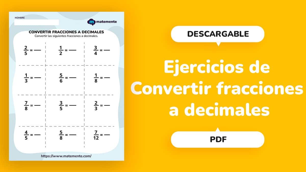 36 Ejercicios de Convertir fracciones a decimales