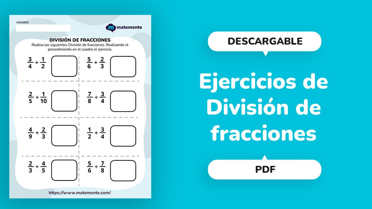 40 Ejercicios de División de fracciones
