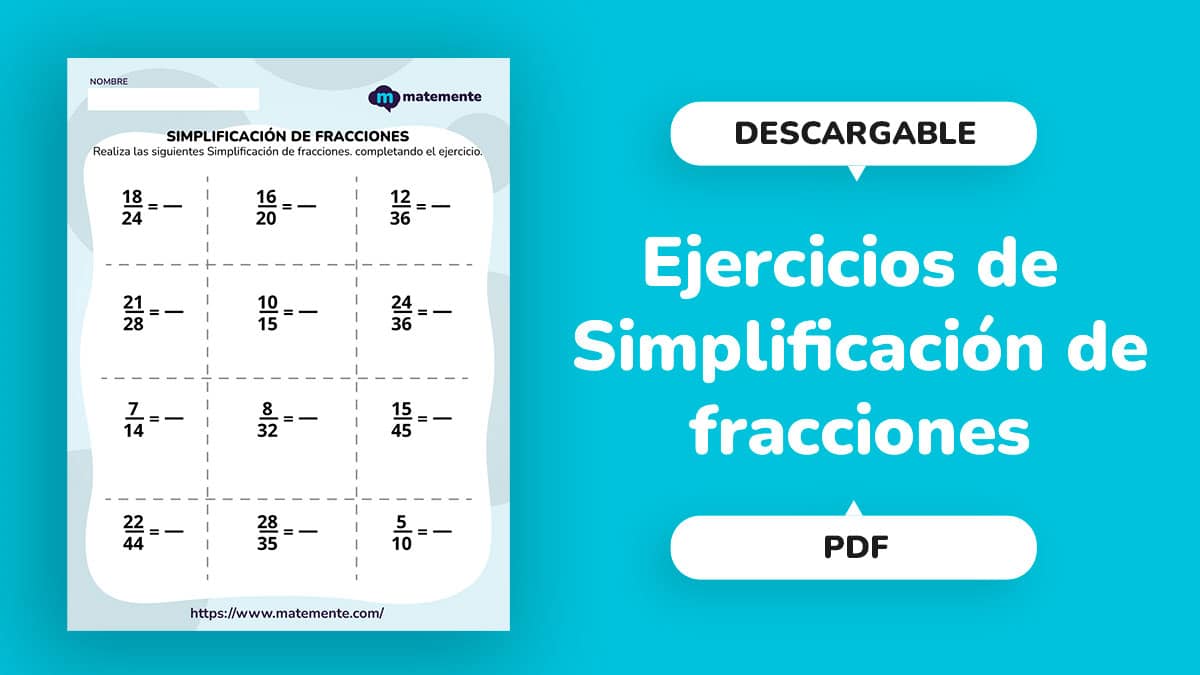 +36 Ejercicios de Simplificación de fracciones ¡en PDF!